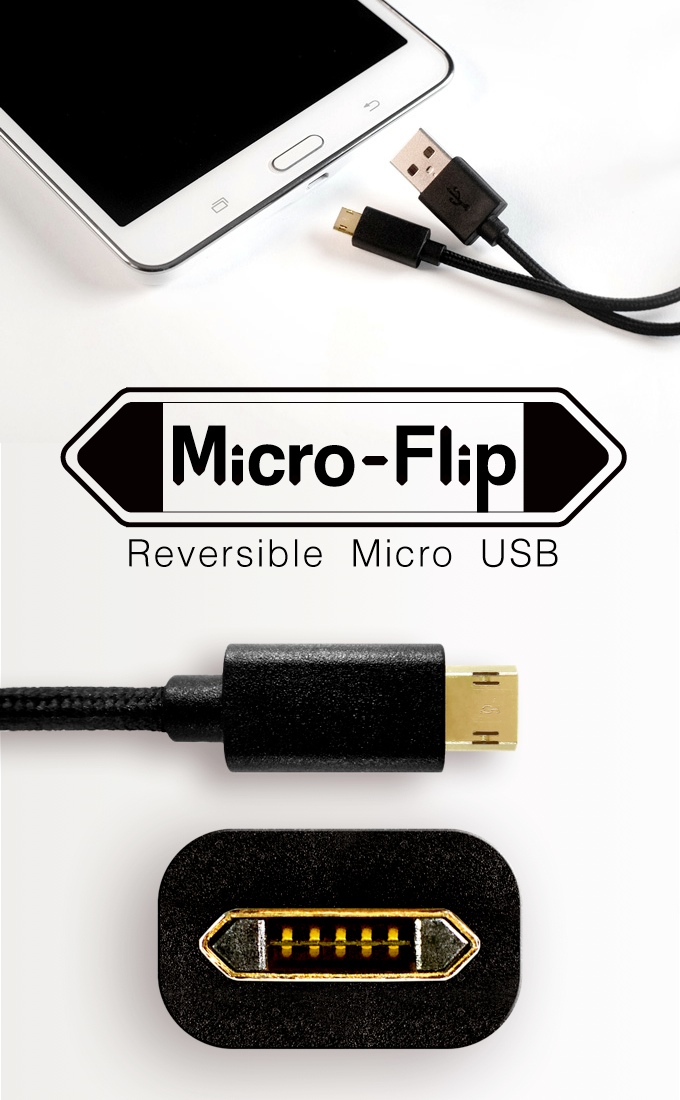Micro-Flip สาย micro USB เสียบได้สองด้านเหมือนกับ USB-C